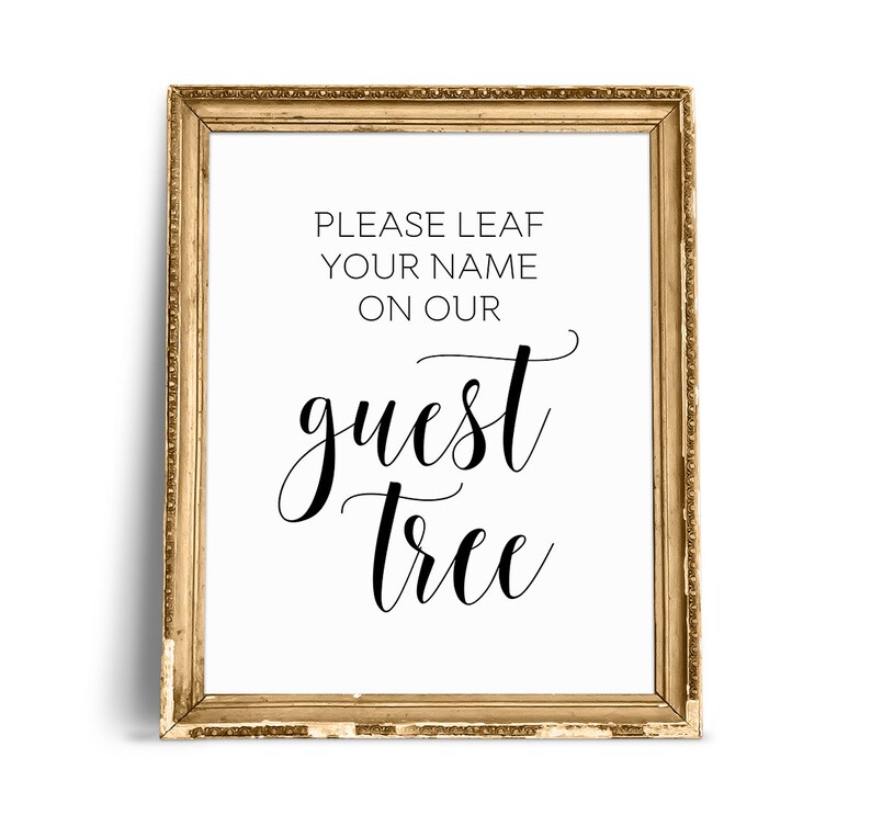 Please Leaf Your Name on Our Guest Tree Guest Tree Sign Tree - Etsy