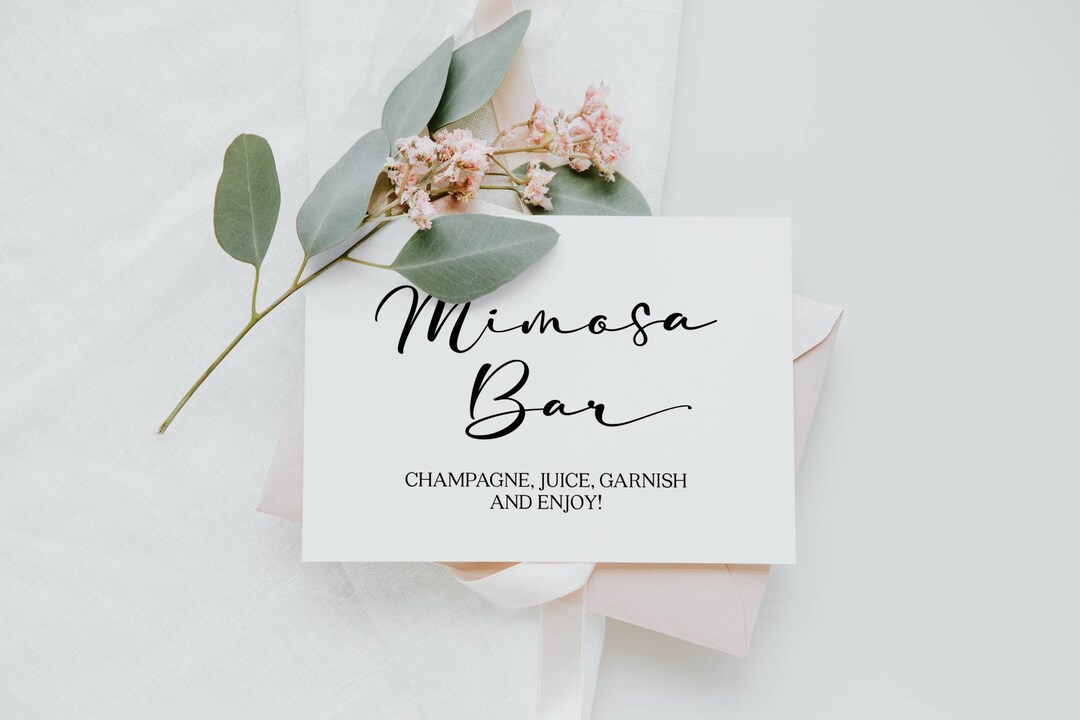 Mimosa Bar, Champagne Juice Garnish and Enjoy, Modern Minimalist ...