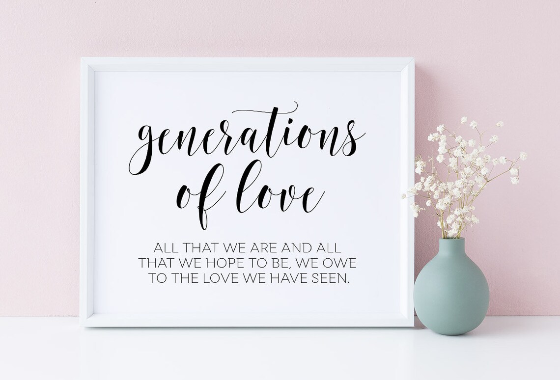 Generations of Love Sign All That We Are and All That We Hope - Etsy