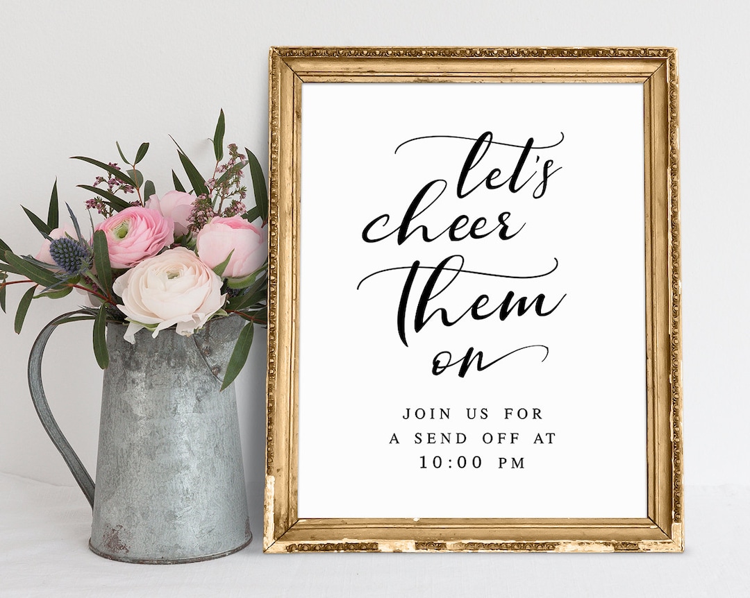 Let's Cheer Them On, Wedding Send off Sign, Lets Cheer Them on Sign ...