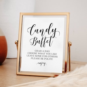 Candy Buffet Sign, Modern Minimalist Wedding Signs, Grab A Bag and ...