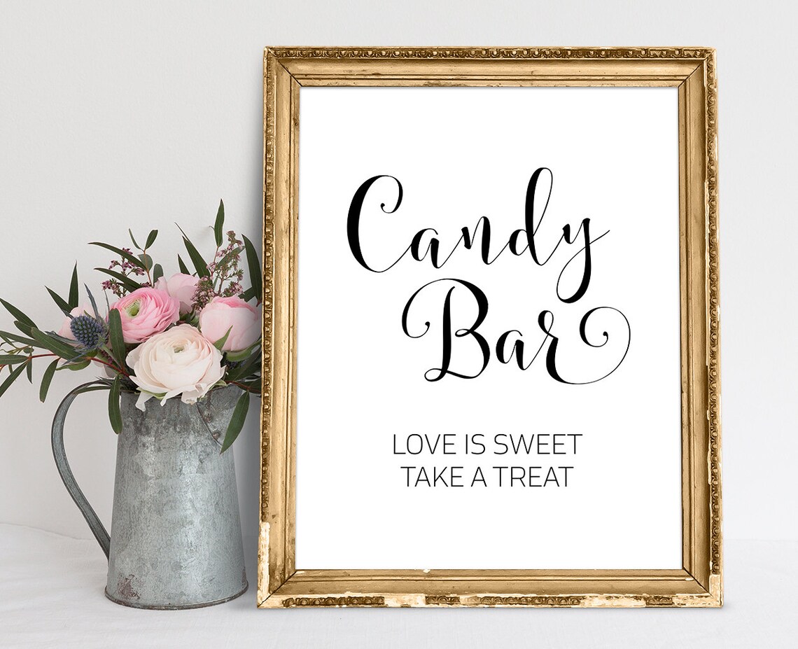 Candy Bar Sign Candy Bar Wedding Wedding Candy Bar | Etsy
