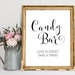 Candy Bar Wedding Sign: Elegant Sweet Table Decor (printable Digital ...