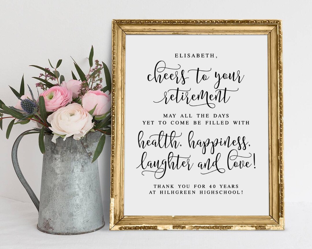 Cheers to Your Retirement, Retirement Gift, Retirement Signs ...