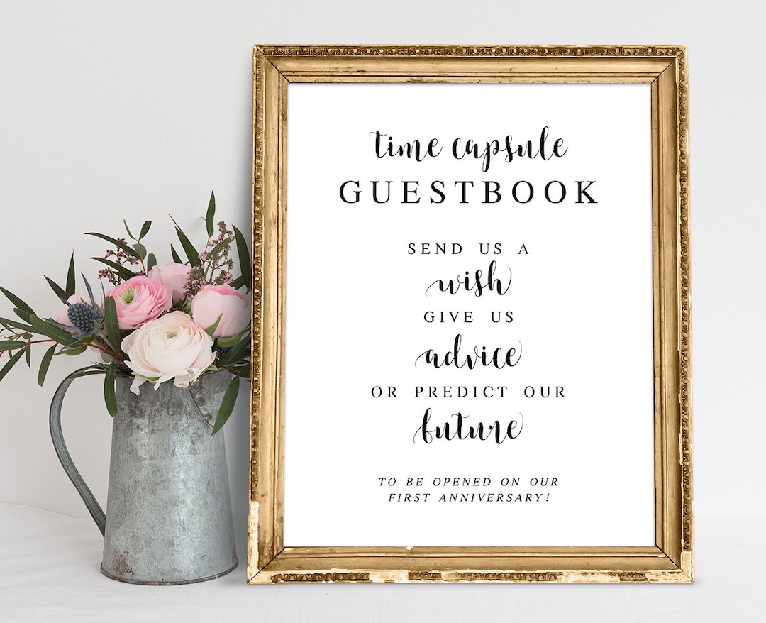 Time Capsule Wedding, Time Capsule Sign, Time Capsule Guestbook Sign ...