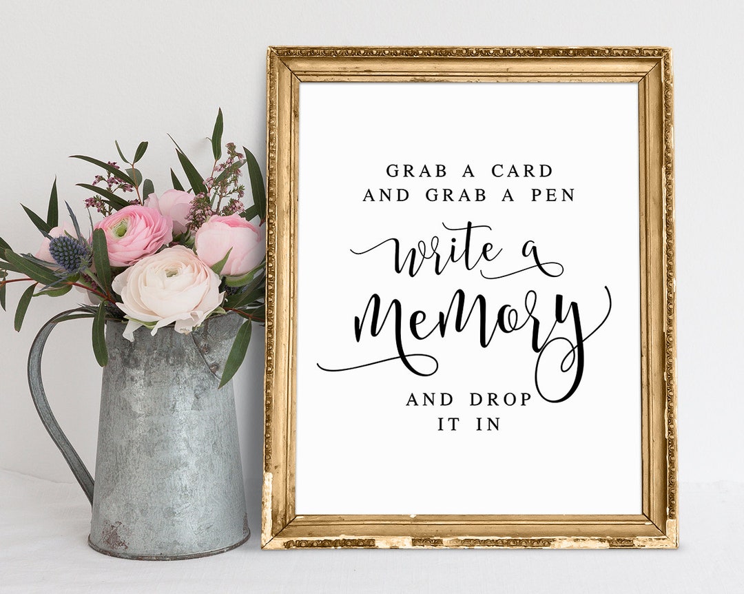 Grab A Card and Grab A Pen, Write A Memory and Drop It In, Memory ...