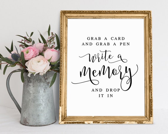 Grab A Card and Grab A Pen Write A Memory and Drop It In - Etsy