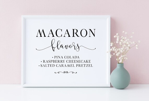 Macaron Flavors Sign Wedding Signs Wedding Table Sign | Etsy
