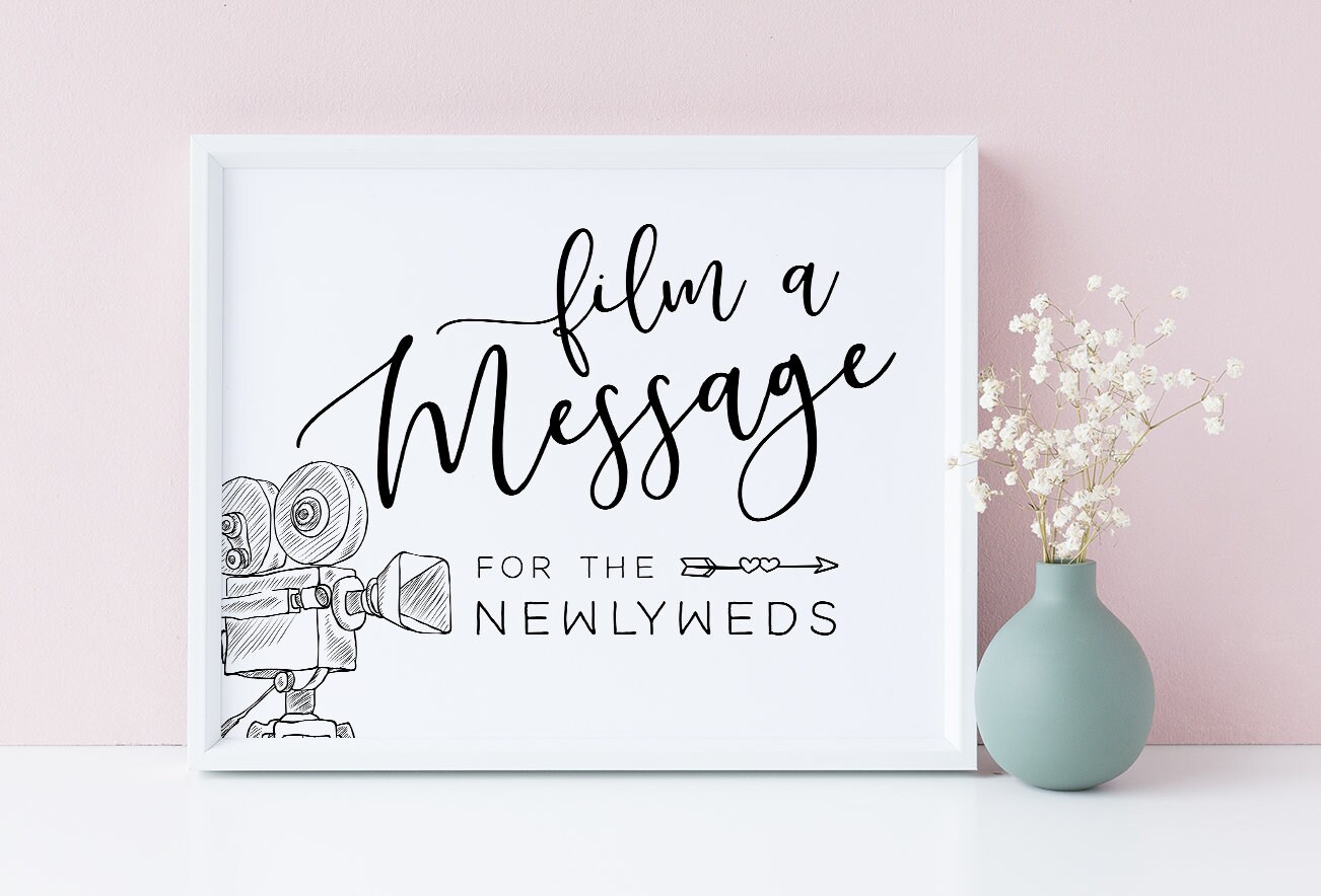 Film A Message Sign Film A Message For The Newlyweds Wedding | Etsy