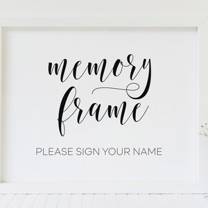 Memory Frame Sign for Wedding, Wedding Signs, Wedding Printables ...