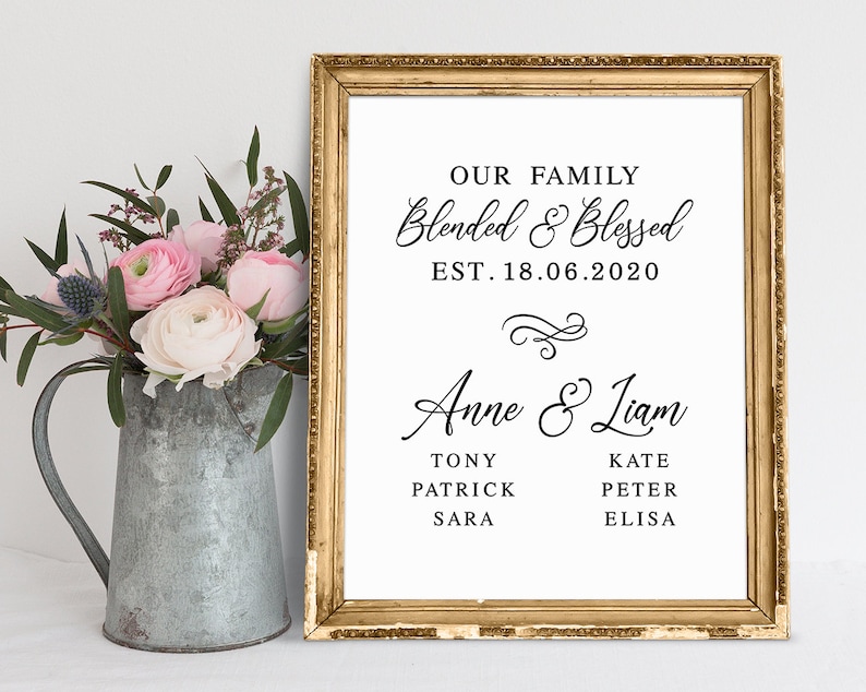 Blended and Blessed Sign Blended Family Sign Wedding Blended - Etsy