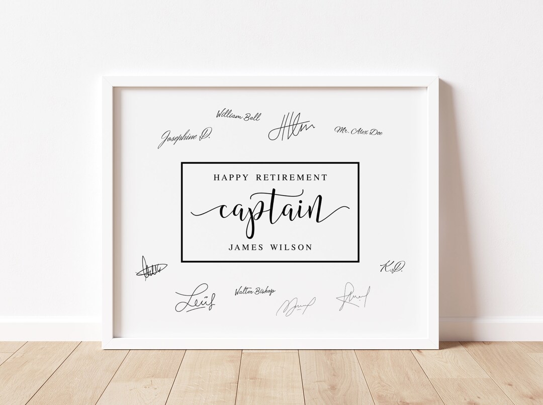 Personalized Captain Retirement Signature Print (digital Download) - Etsy