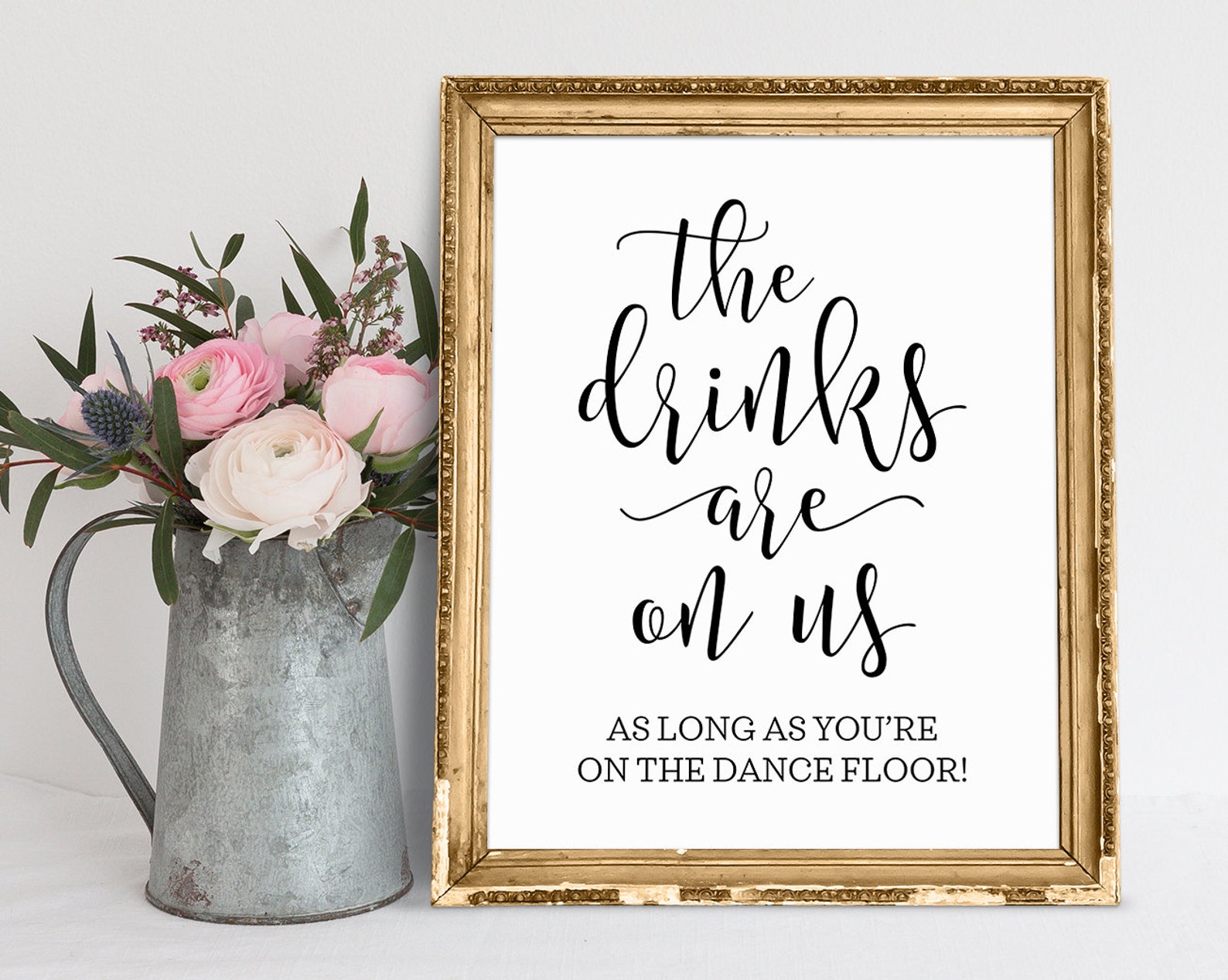 The Drinks Are on Us Wedding Open Bar Sign Open Bar Sign - Etsy