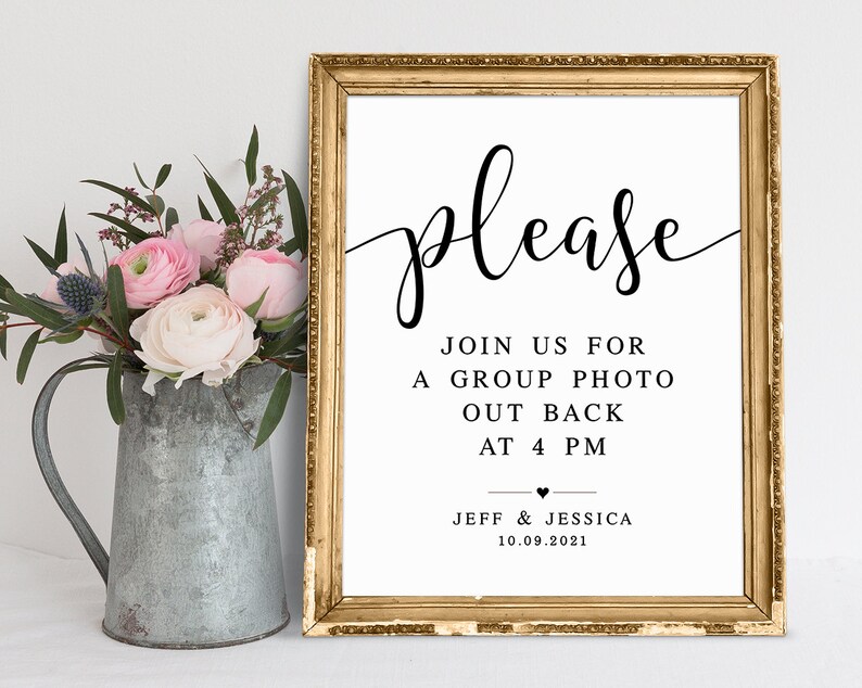 Please Join Us for Group Photo Sign Wedding Signs Wedding - Etsy
