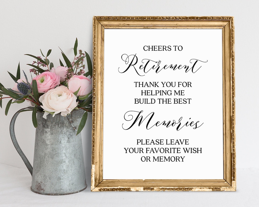Cheers to Retirement, Build Memories Retirement Party Sign, Retirement ...