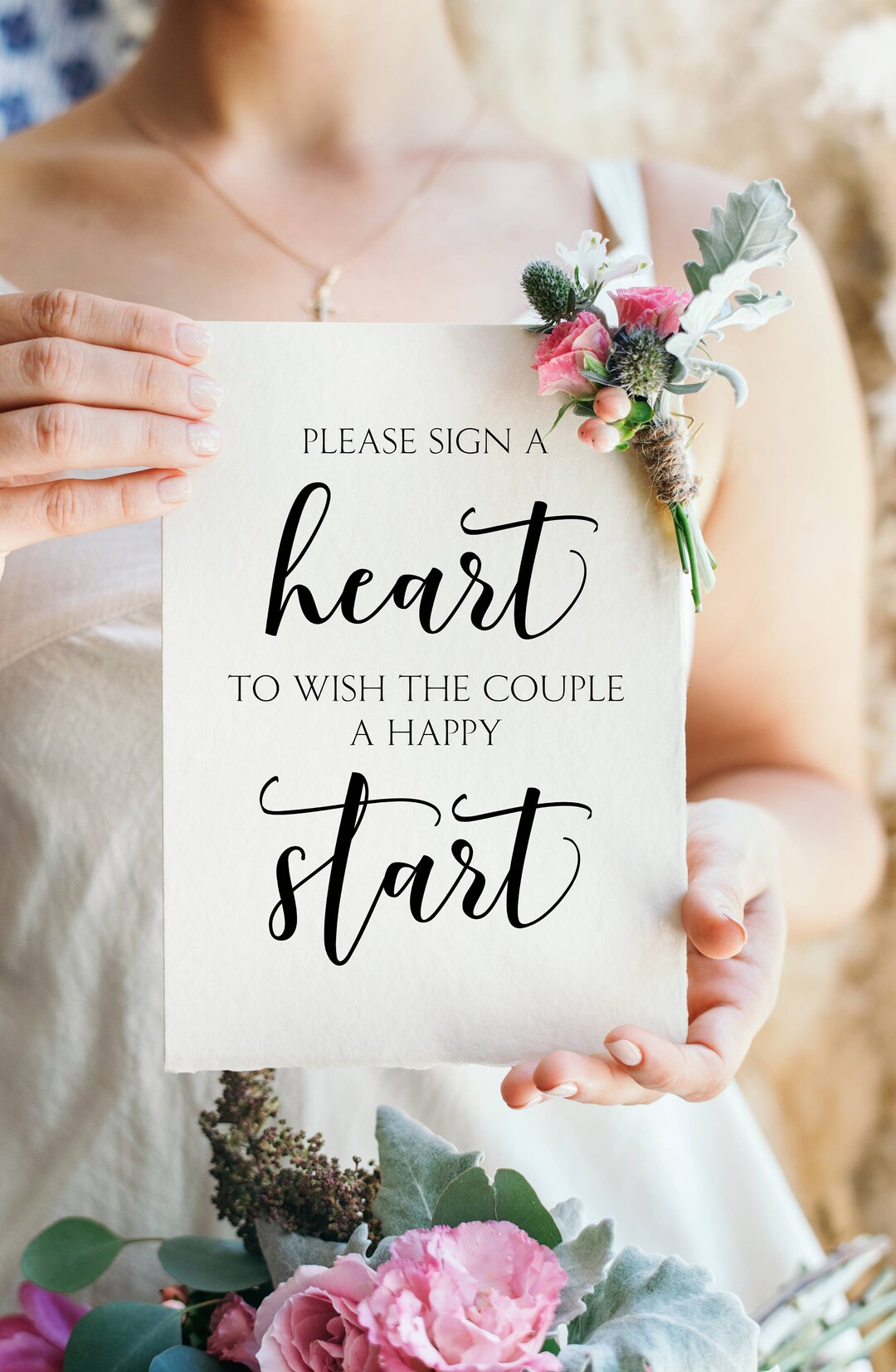 Please Sign A Heart to Wish the Couple A Happy Start, Minimalist ...