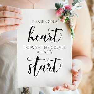 Please Sign A Heart to Wish the Couple A Happy Start, Minimalist ...