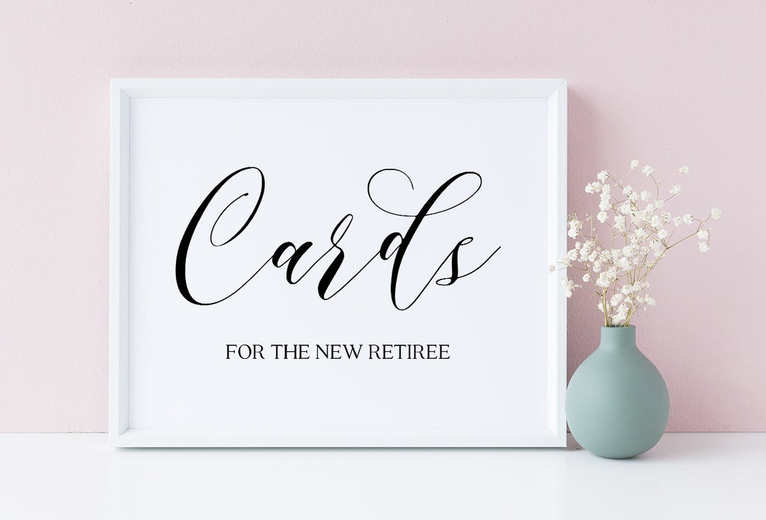 Retirement Party Cards Sign: Elegant Table Decor (digital Download) - Etsy