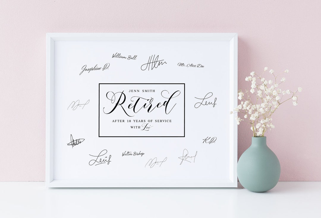 Retirement Signature Gift Sign, Coworker Signature Gift, Retirement ...