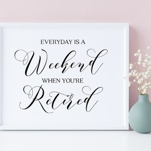 Every Day is A Weekend When You're Retired, Retirement Party Sign ...