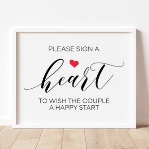 Please Sign A Heart to Wish the Couple A Happy Start, Modern Minimalist ...