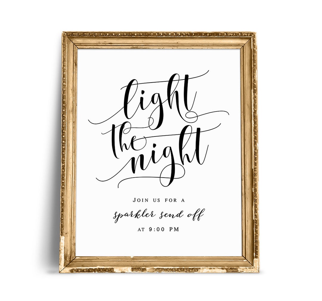 Light the Night, Wedding Signs, Light the Night Wedding Sign, Sparkler ...
