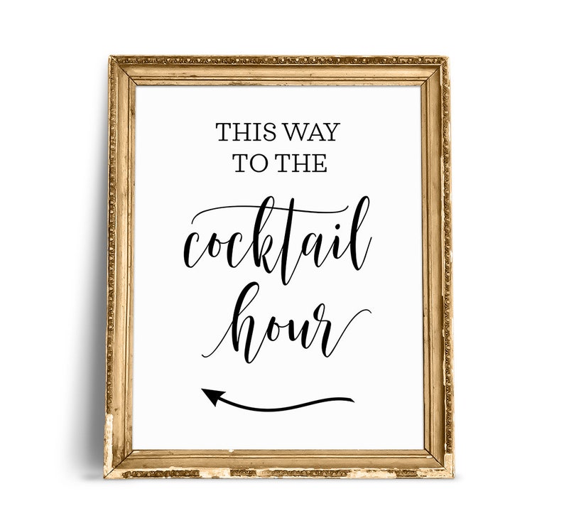 This Way to Cocktail Hour Wedding Signs Cocktail Hour Sign - Etsy