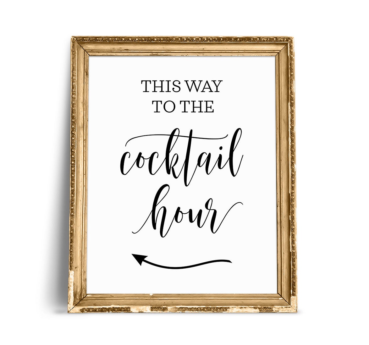 This Way to Cocktail Hour Wedding Signs Cocktail Hour Sign | Etsy