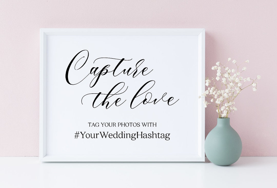 Personalized Wedding Hashtag Sign Printable (PDF & JPG) - Etsy