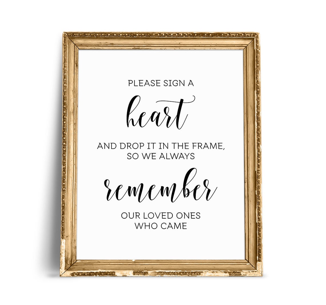 Please Sign A Heart Wedding Signs Reception Signs so We - Etsy