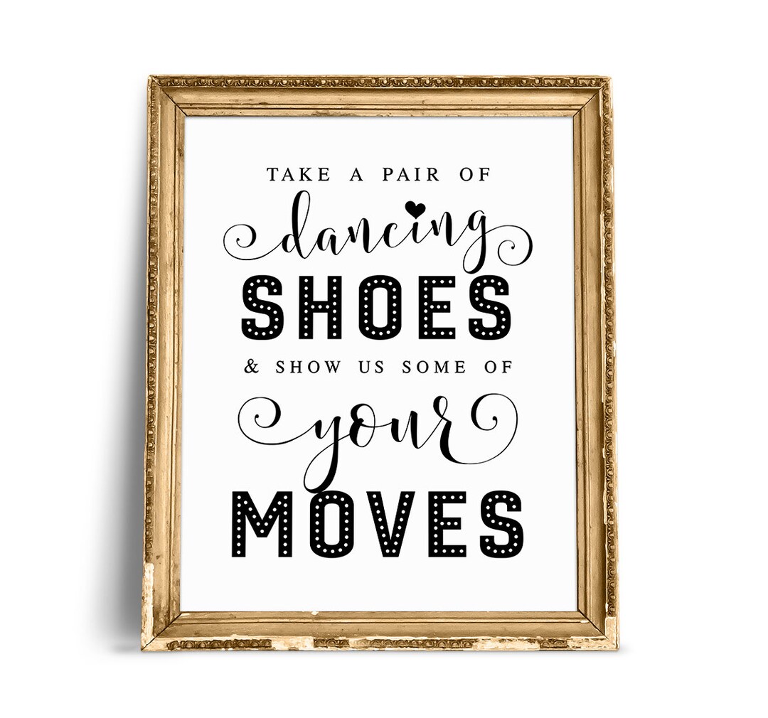 Dancing Shoes Wedding Sign: Elegant Wedding Decor (digital Download) - Etsy