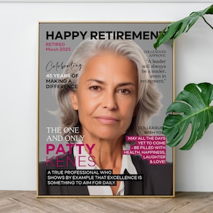 Personalized Retirement Magazine Cover Photo Print (digital Download ...