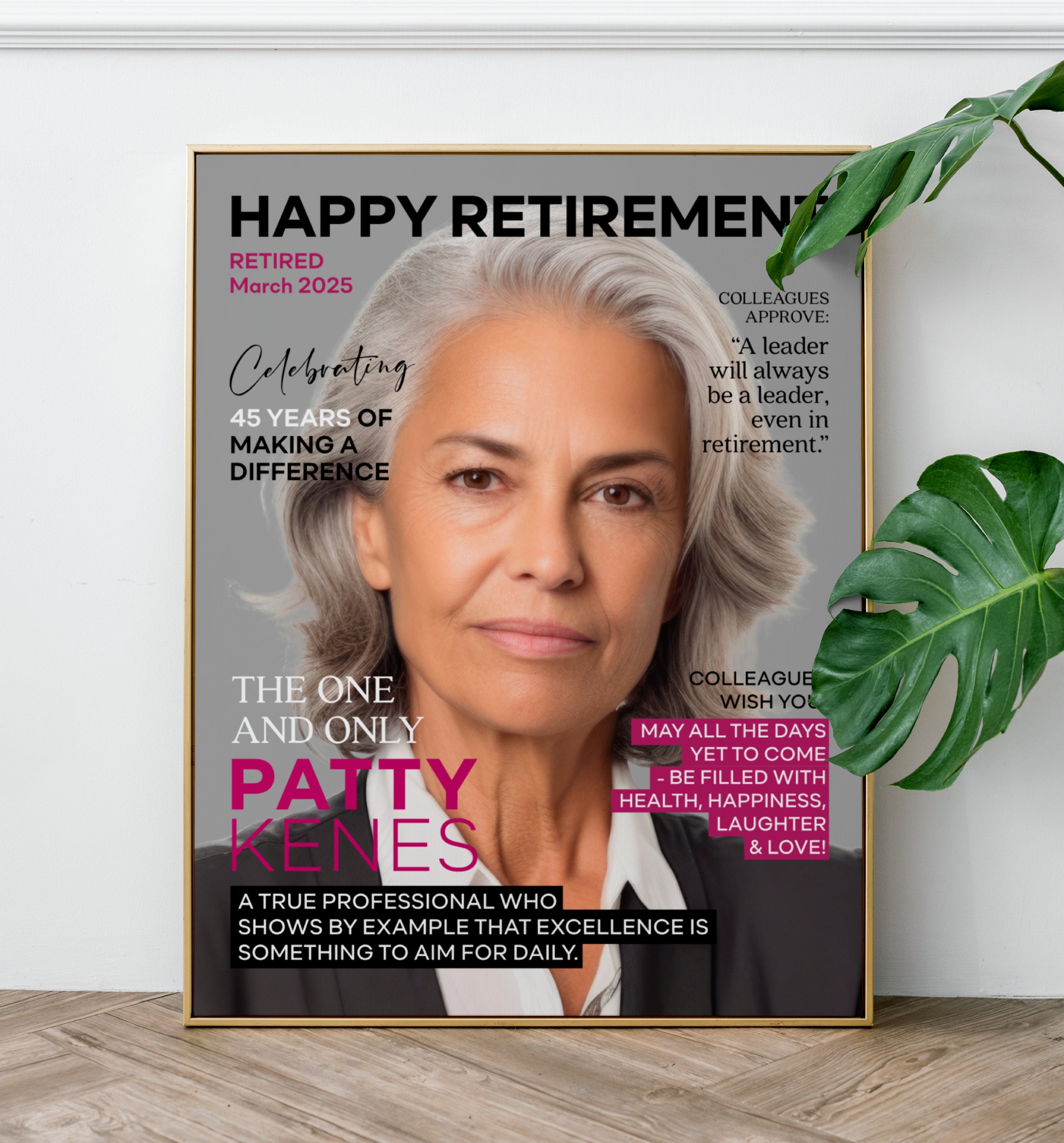 Personalized Retirement Magazine Cover Photo Print (digital Download ...