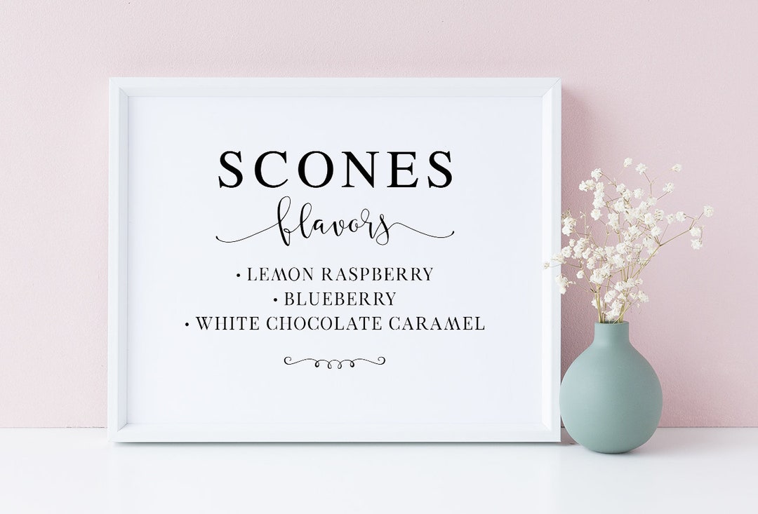 Scones Flavors Sign, Wedding Scones Flavor Sign, Wedding Dessert Table ...