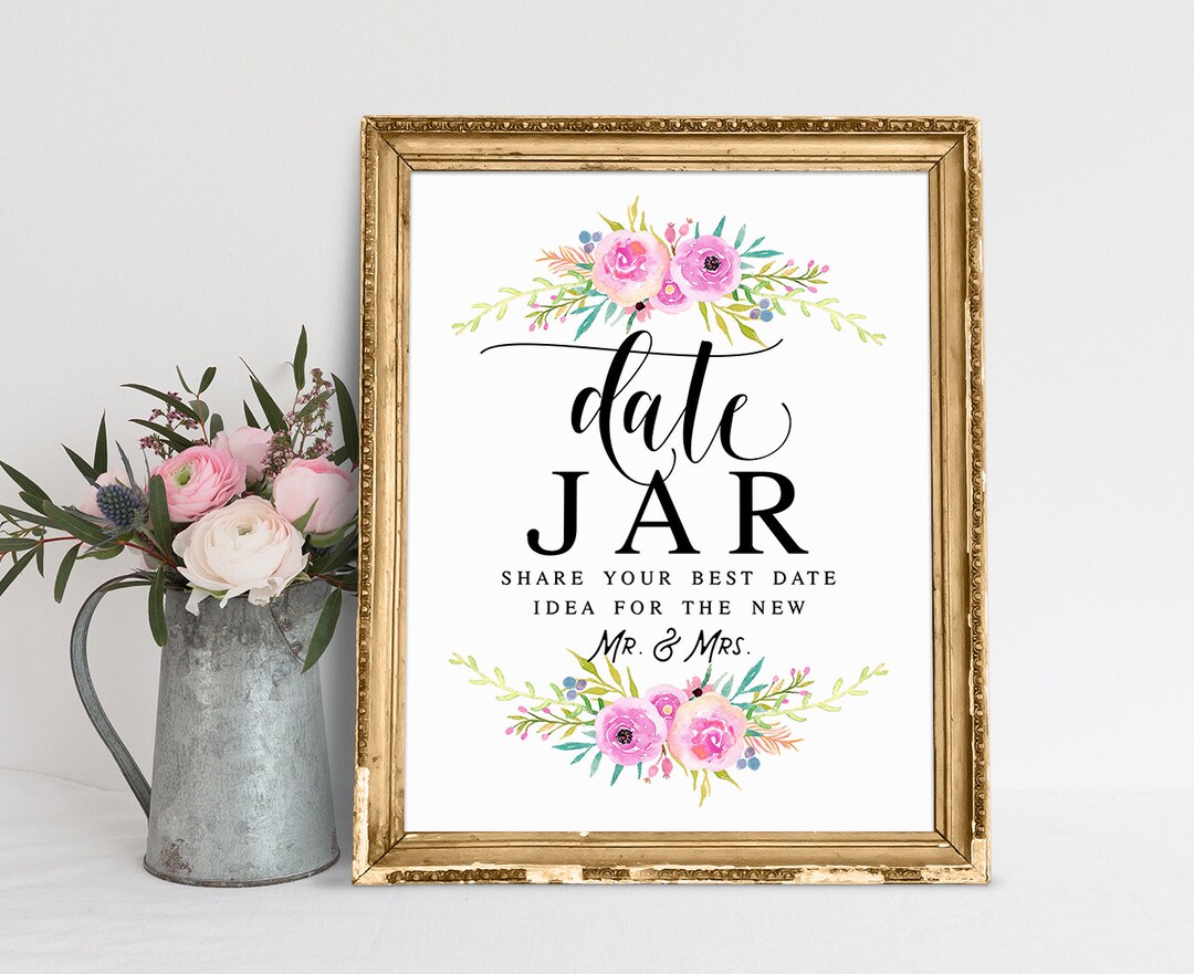 Date Jar Sign, Date Jar Sign Printable, Date Jar Wedding Sign, Share ...