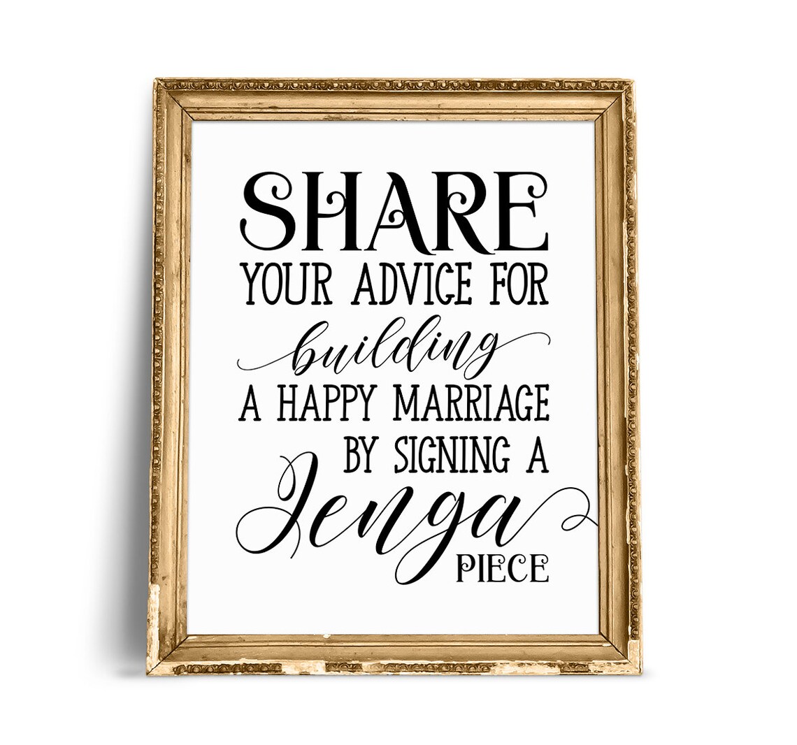 Jenga Sign Wedding Jenga Sign Share Your Advice Fot Building - Etsy