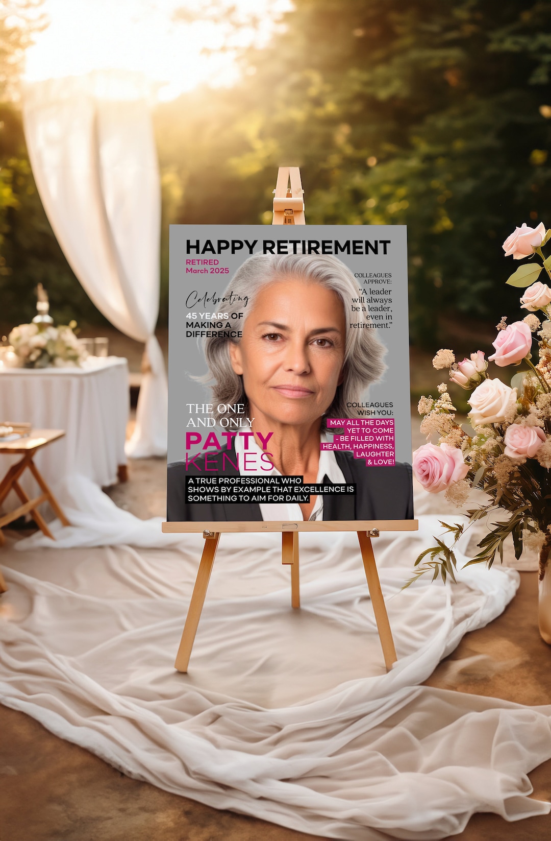 Personalized Retirement Magazine Cover Photo Print (digital Download ...