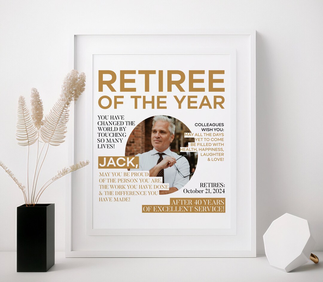 Retiree of the Year, Retirement Photo Gift Sign, Retirement Party Decor ...