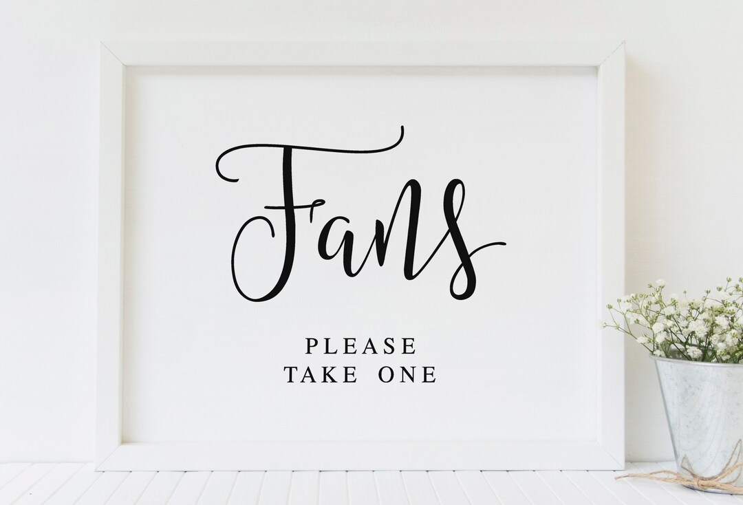Fans Sign, Fans for Wedding, Wedding Fans Sign, Wedding Signage ...