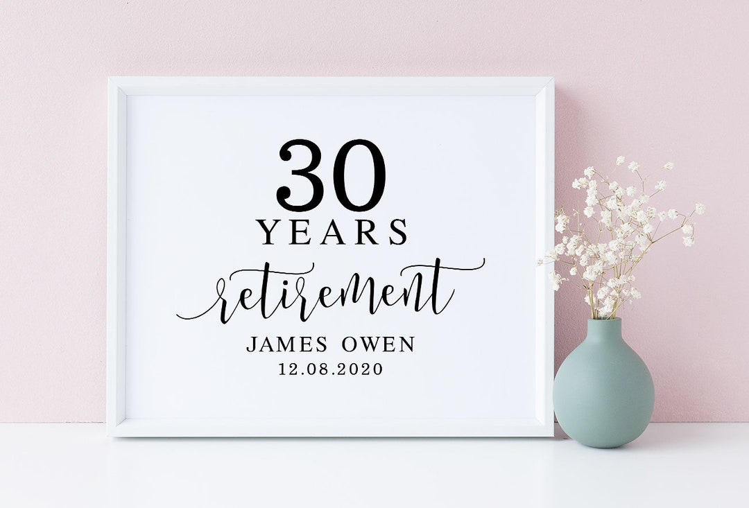 Retirement Years of Service Sign, Retirement Celebration Sign ...