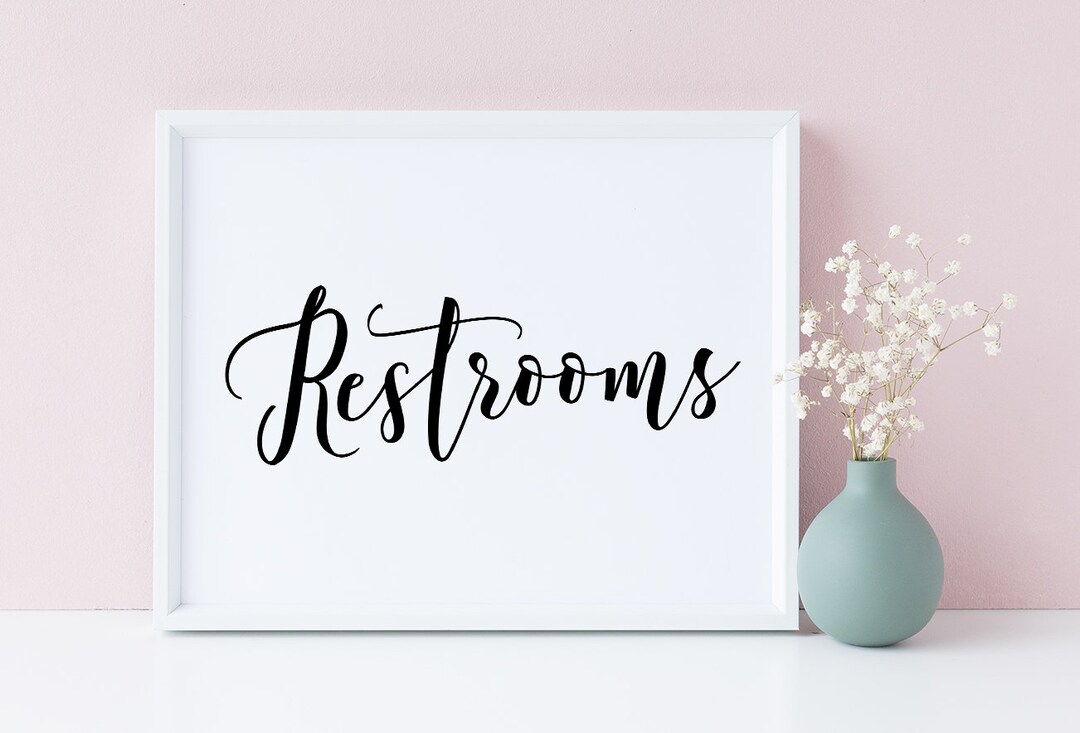 Restroom Sign, Wedding Restroom Sign, Wedding Signs, Restroom Sign ...