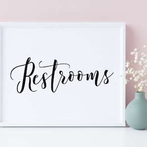 Restroom Sign, Wedding Restroom Sign, Wedding Signs, Restroom Sign ...