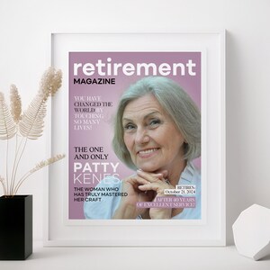 Retirement Magazine Cover, Personalized Retirement Photo Poster ...