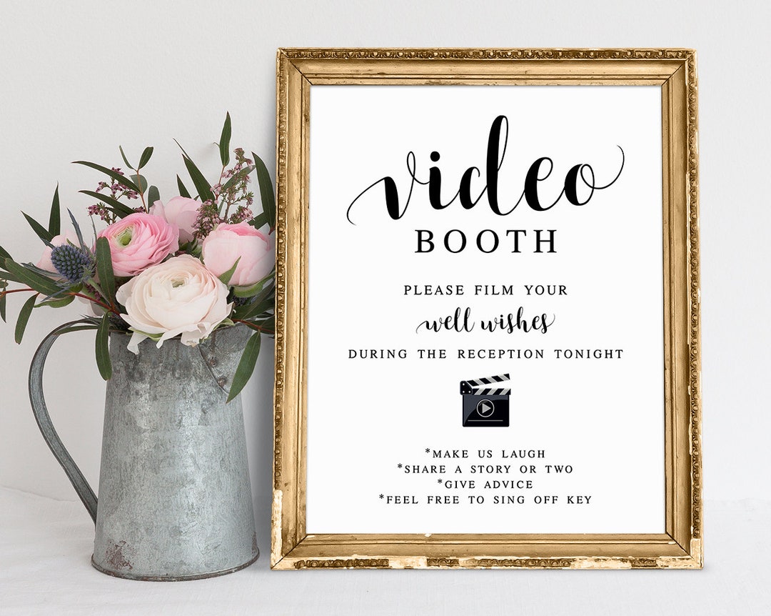 Wedding Video Booth Sign, Video Booth Guestbook Sign, Film Your Well ...