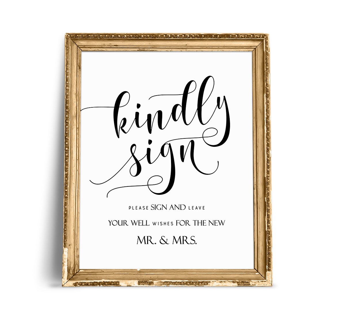 Kindly Sign Wedding Guestbook Sign (digital Download) - Etsy