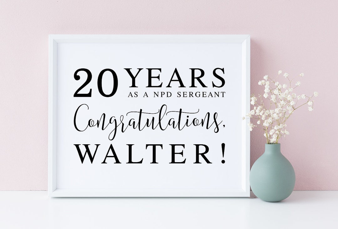 Years of Service Sign, Work Anniversary Gift, Work Milestone Gift Sign ...