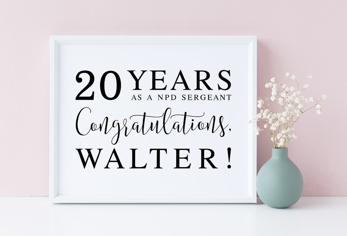 Years of Service Sign Work Anniversary Gift Work Milestone - Etsy