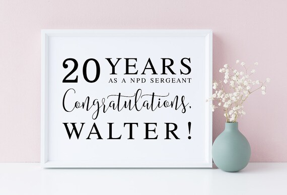 Years of Service Sign Work Anniversary Gift Work Milestone - Etsy