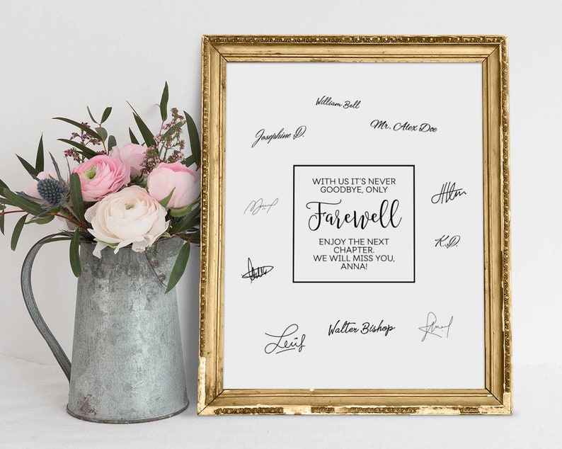Farewell Signature Print: Retirement Gift Sign (PDF & JPG) - Etsy