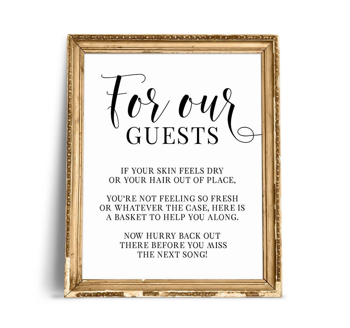 Wedding Guest Bathroom Sign Bathroom Basket Sign Wedding - Etsy